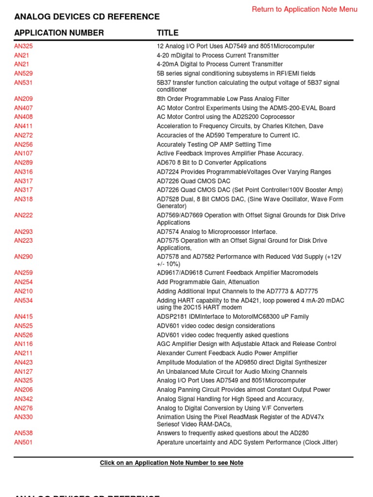 Analog Devices CD Reference | PDF | Analog To Digital Converter ...