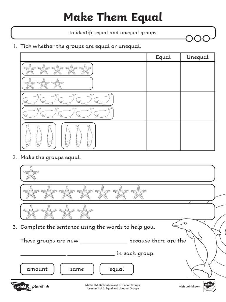 Equal vs. Unequal Groups in Maths | PDF