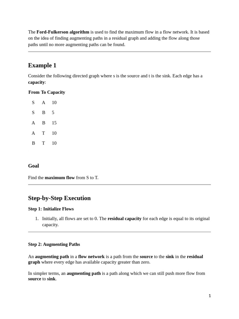Ford Fulkerson Algorithm | PDF | Combinatorics | Algorithms And Data Structures