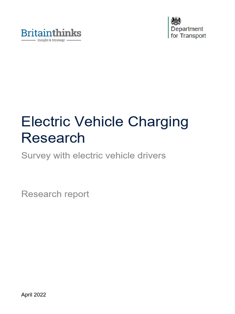 DFT Ev Driver Survey Summary Report | PDF | Electric Vehicle | Plug In Hybrid
