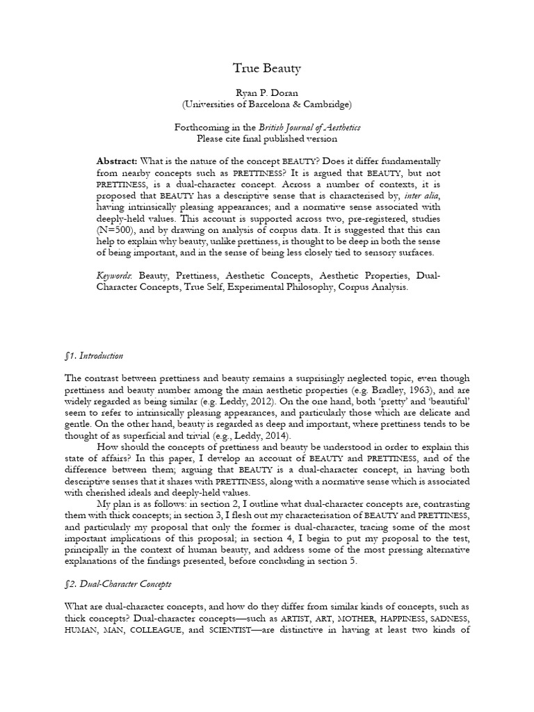 Understanding Beauty vs. Prettiness | PDF | Beauty | Aesthetics