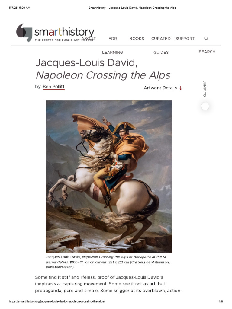 David's Napoleon Crossing the Alps | PDF | Paintings