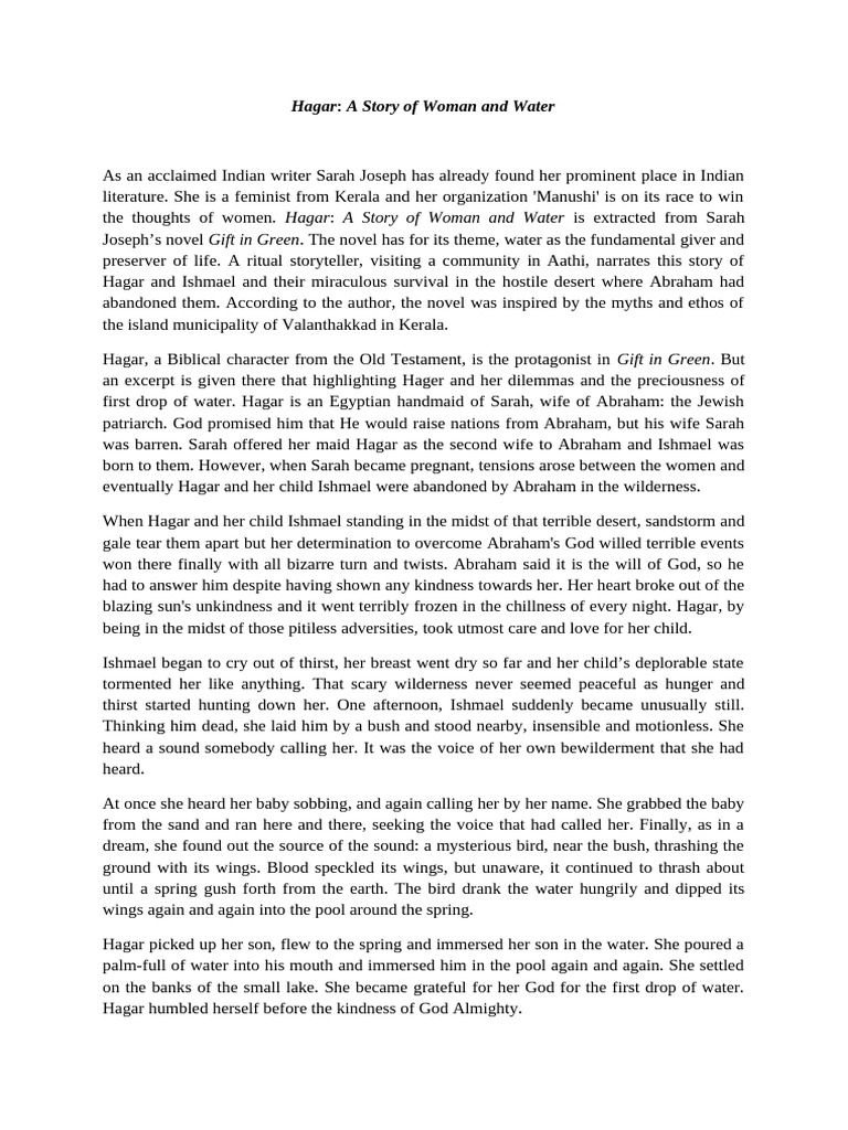 Hagar A Story of Woman and Water | PDF | Hagar | Sarah