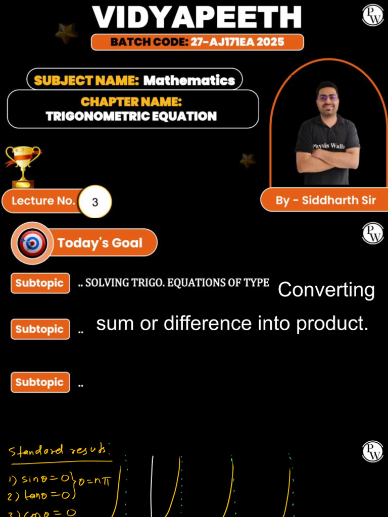 Trigonometric Equation 03 Class Notes 27 Aj171ea 2025 Pdf