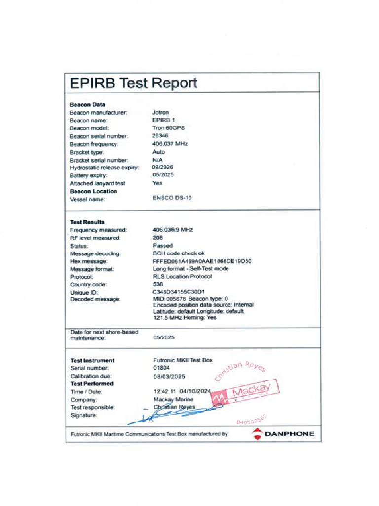 Oct 2024 EPIRB Mackay | PDF