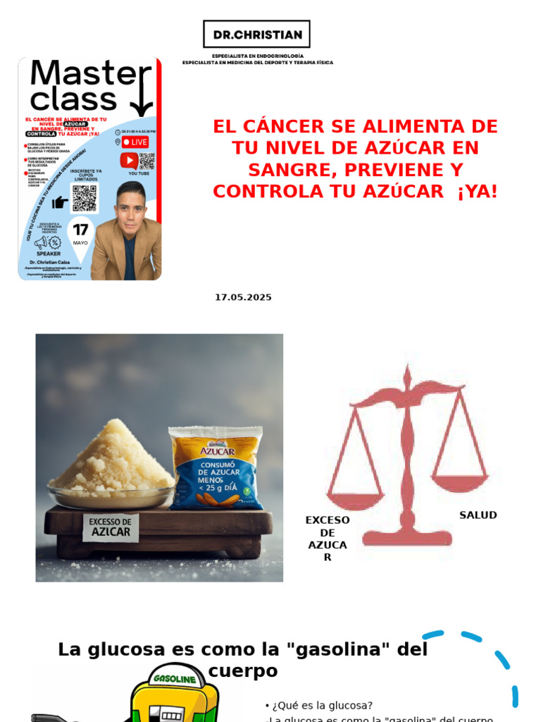 Cancer y Exceso de Azucar Master Class | PDF | Obesidad | Fructosa
