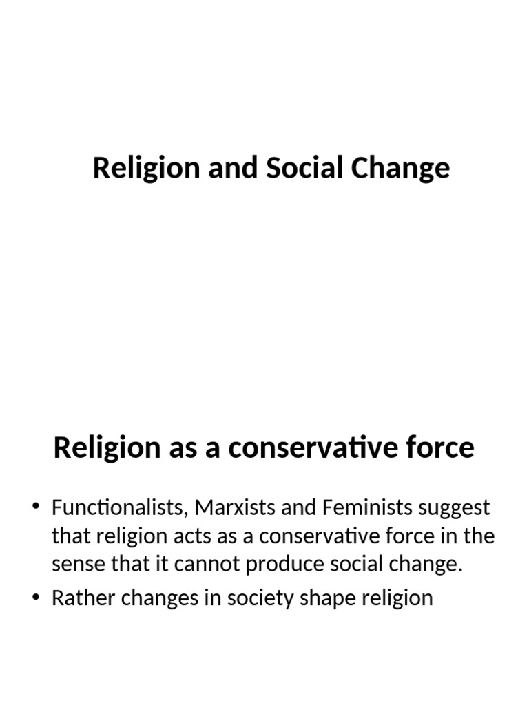 Religion's Role in Social Change Dynamics | PDF | Protestantism ...