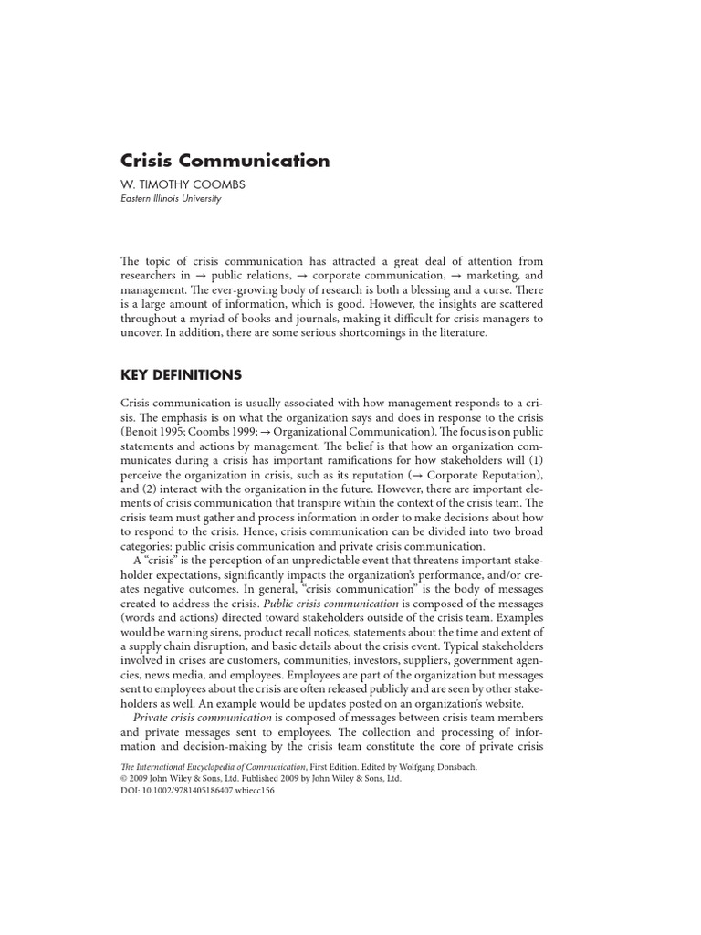 Understanding Crisis Communication Strategies | PDF | Communication ...