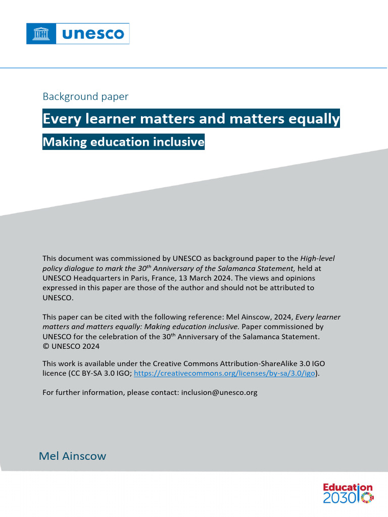 Inclusive Education for Every Learner | PDF | Inclusion (Education ...