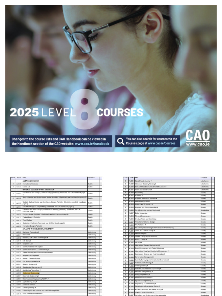 HB Level 8 Courses | PDF | Engineering | Irish Language