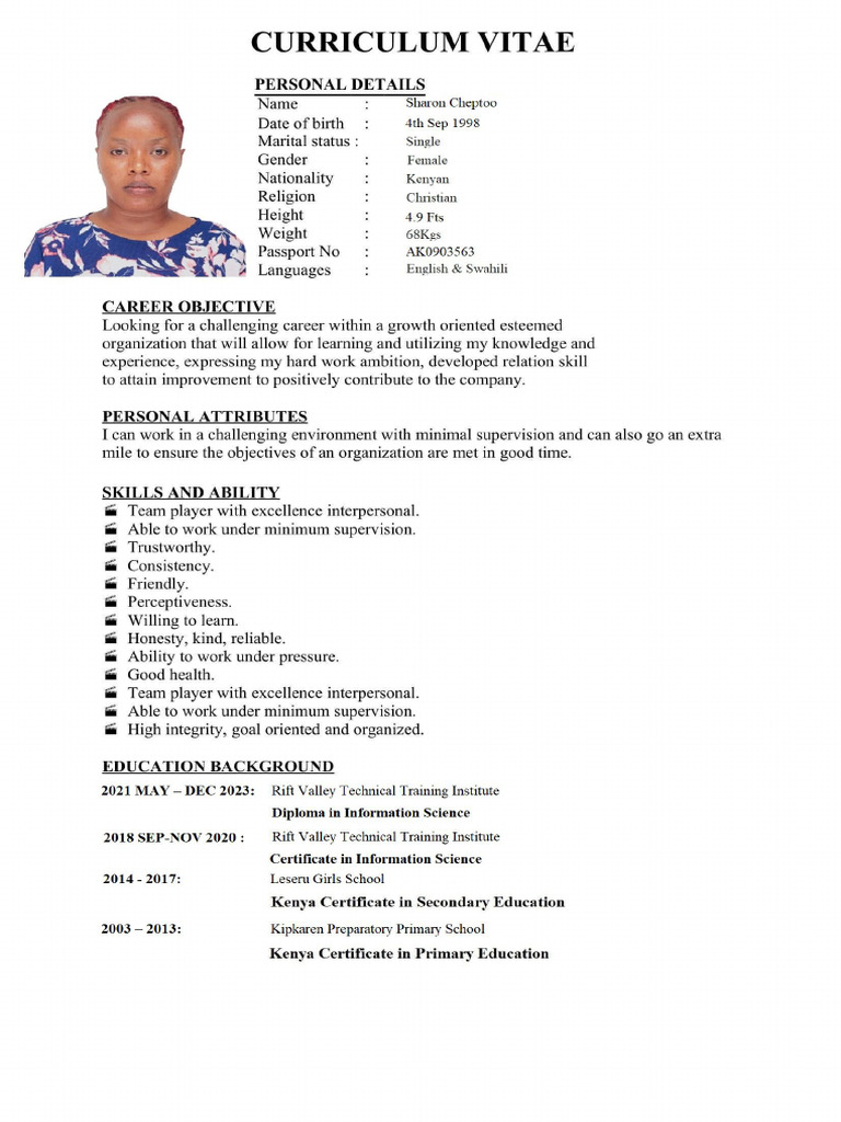 Sharon CV | PDF