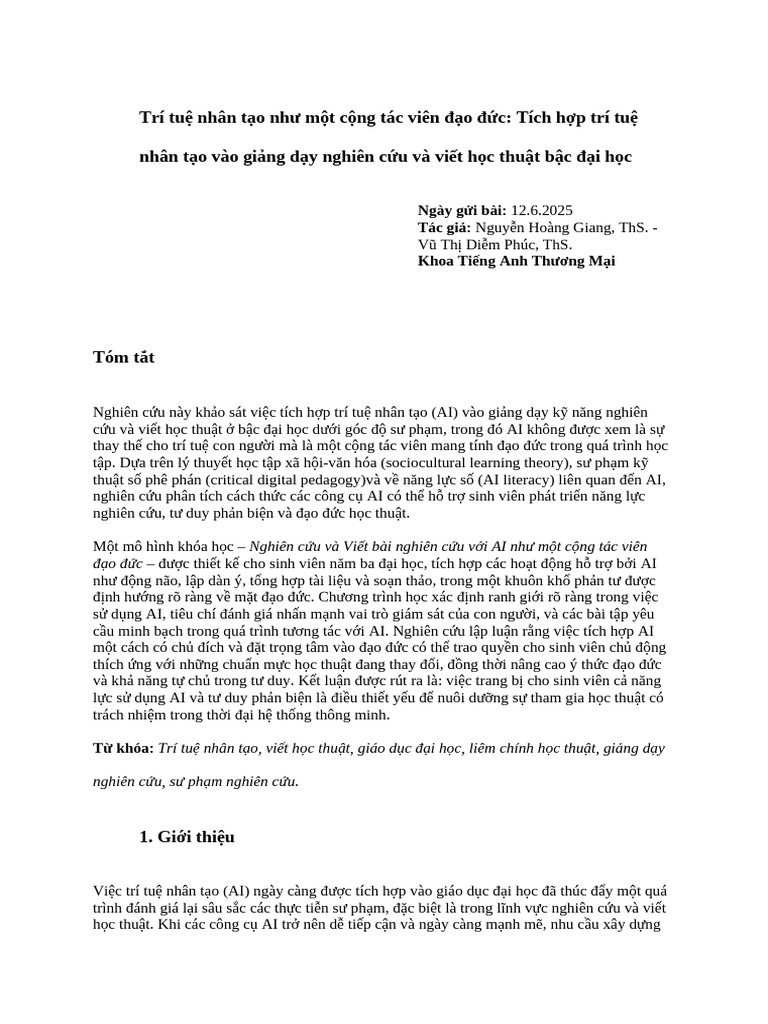 Writing Course Instruction For AI Integrated Research and Report ...