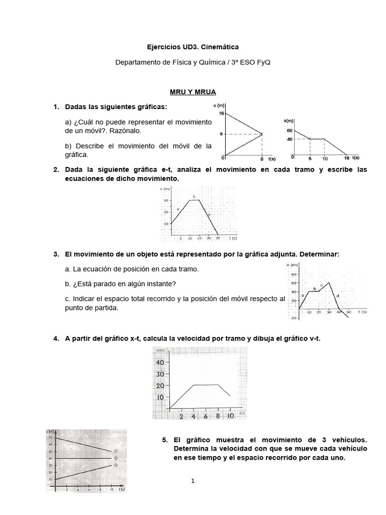 UD2. Ejercicios Gráficas | PDF | Velocidad | Aceleración