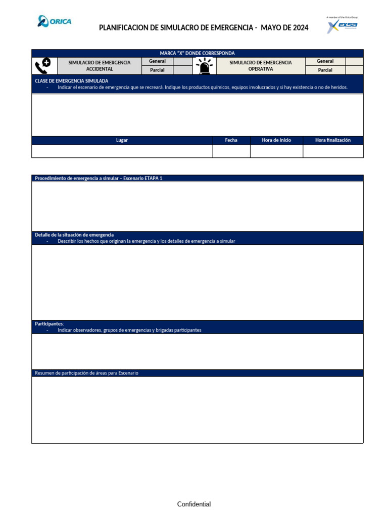 Planificación de Simulacro - Formato | PDF