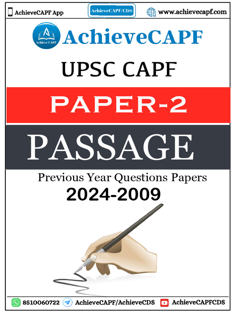 Capf Passage (2024-2009) @achievecapf | PDF