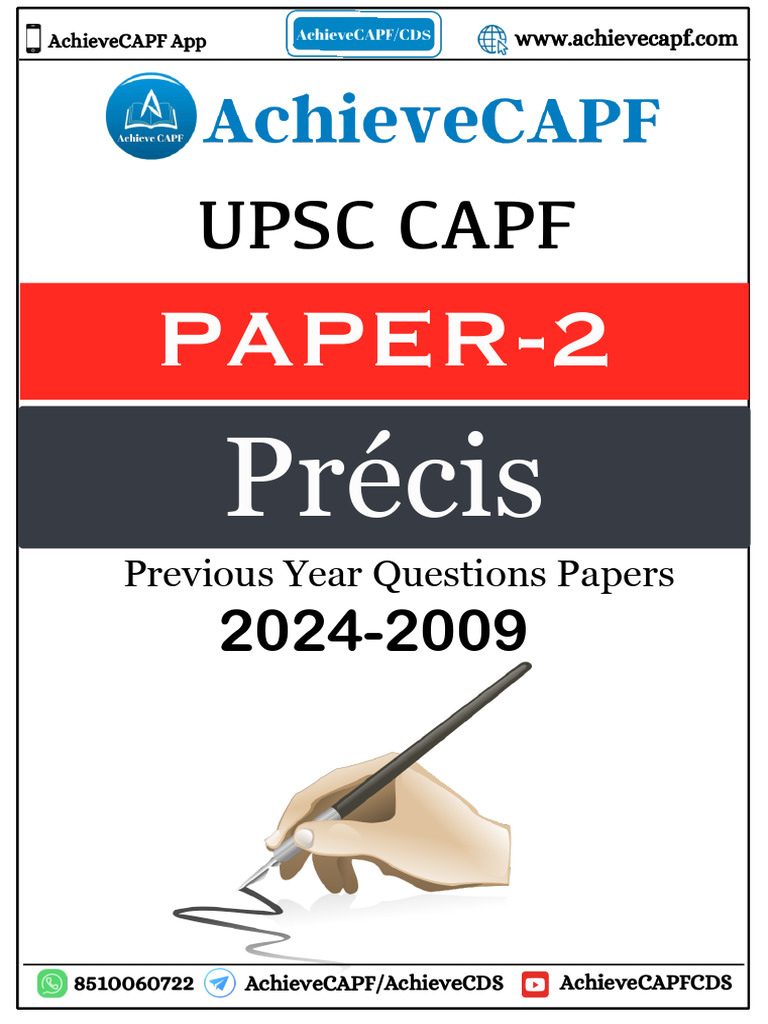 CAPF PRÉCIS (2024-2009) @AchieveCAPF | PDF