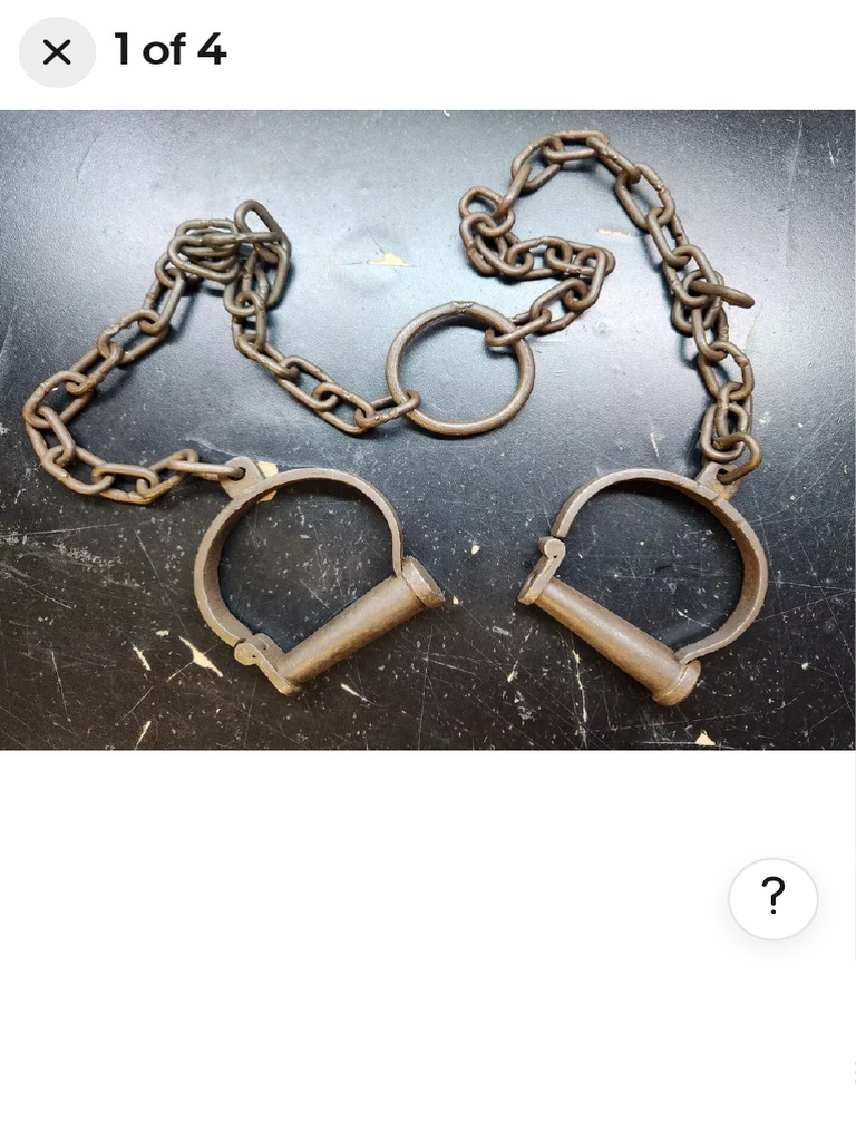 Primitive ANTIQUE Steel Prisoner Restraint LEG ANKLE SHACKLES CHAIN ...