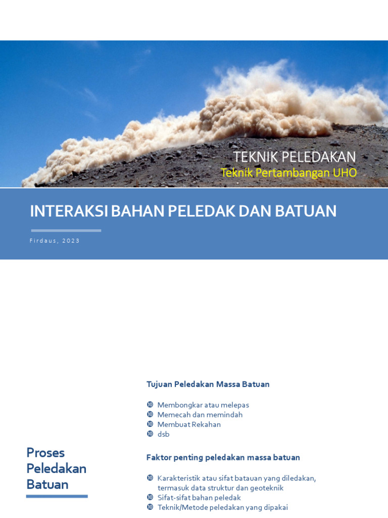 Interaksi Peledak dan Batuan Adaro | PDF