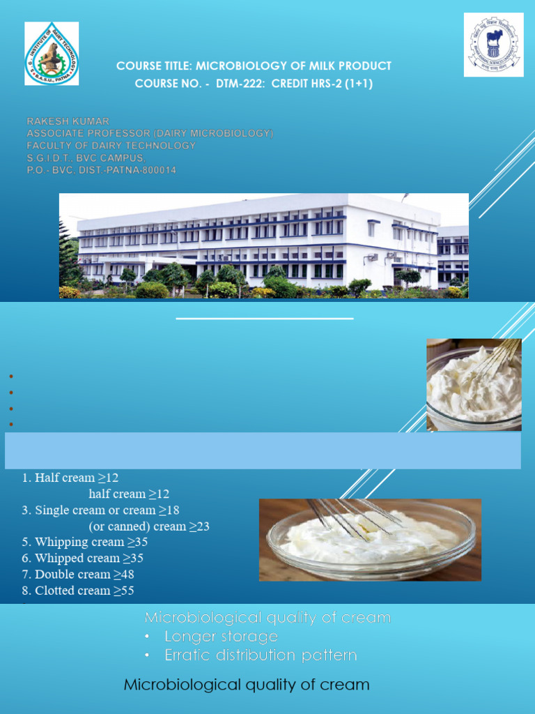 Microbiology of Dairy Products | PDF | Milk | Mold