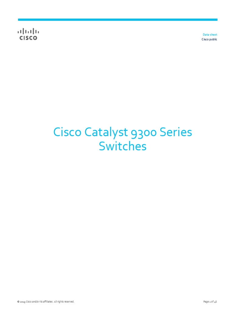 Cisco Catalyst 9300 Series Overview | PDF | Computer Network | Network ...