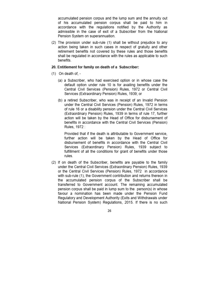 CCS NPS Rules Implementation 2021 | PDF