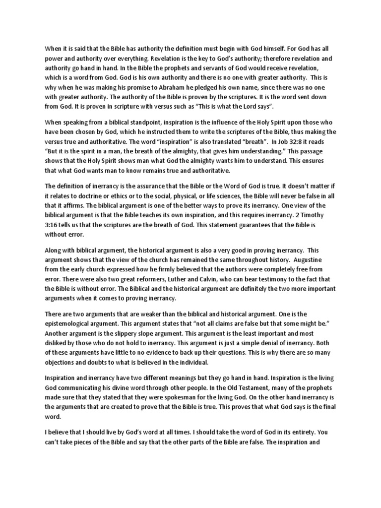 Short Essay 1 | PDF | Biblical Inerrancy | Revelation