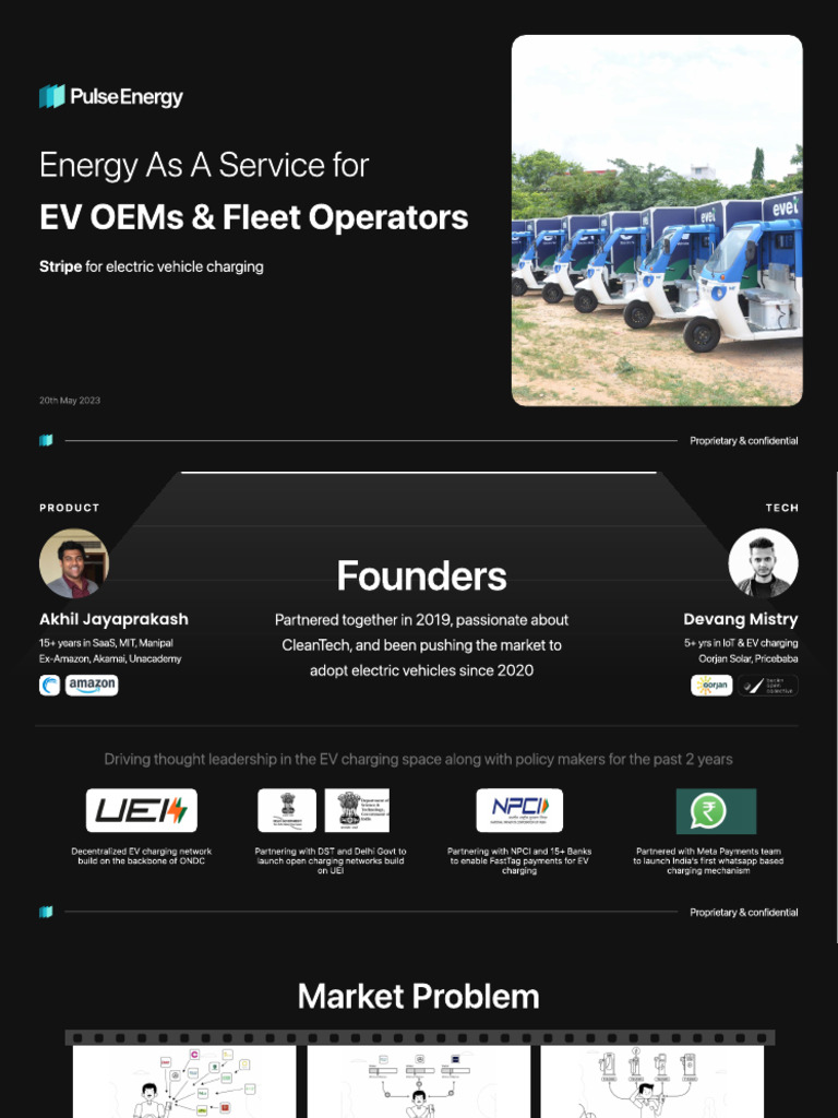 Pulse Energy Pitch Deck 2023-Seq - Compressed | PDF | Electric Vehicle | Battery Charger