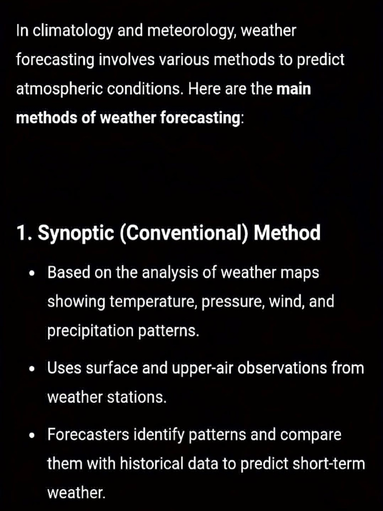 Methods of Weather Forecasting Explained | PDF