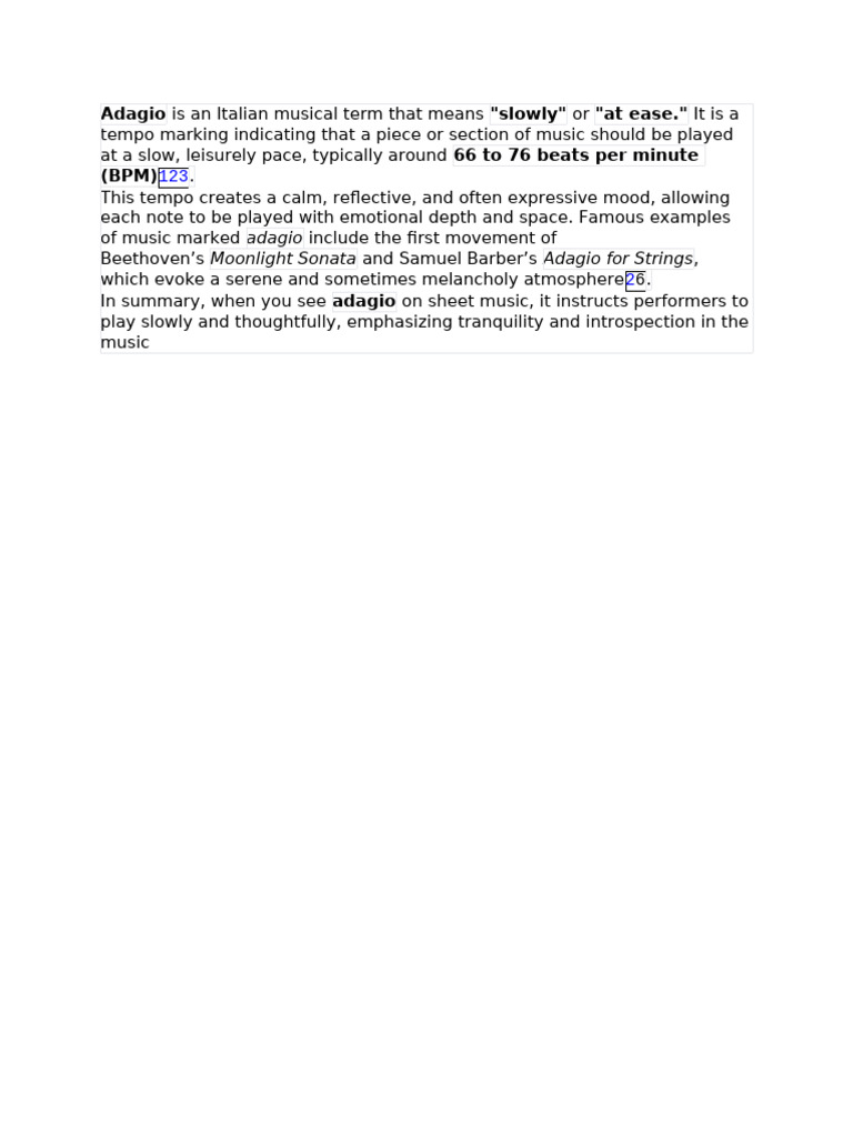 Understanding Adagio in Music | PDF