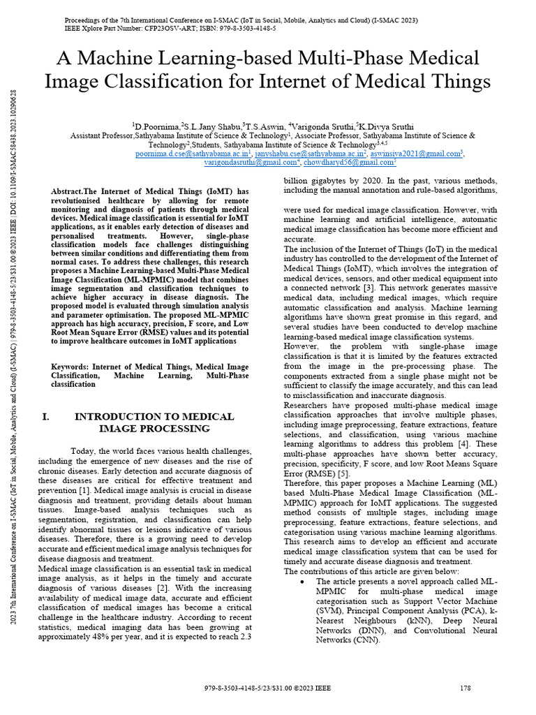 A Machine Learning-Based Multi-Phase Medical Image Classification For Internet of Medical Things ...