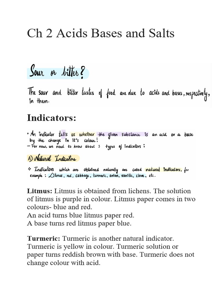 Chapter 2 Acids Bases and Salts | PDF | Sodium Bicarbonate | Sodium Carbonate