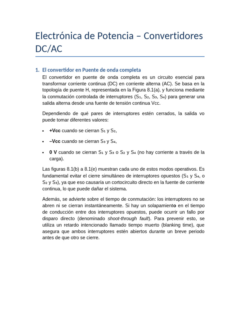 Resumen Electronica Potencia Hart | PDF | Armónico | Inversor de energia
