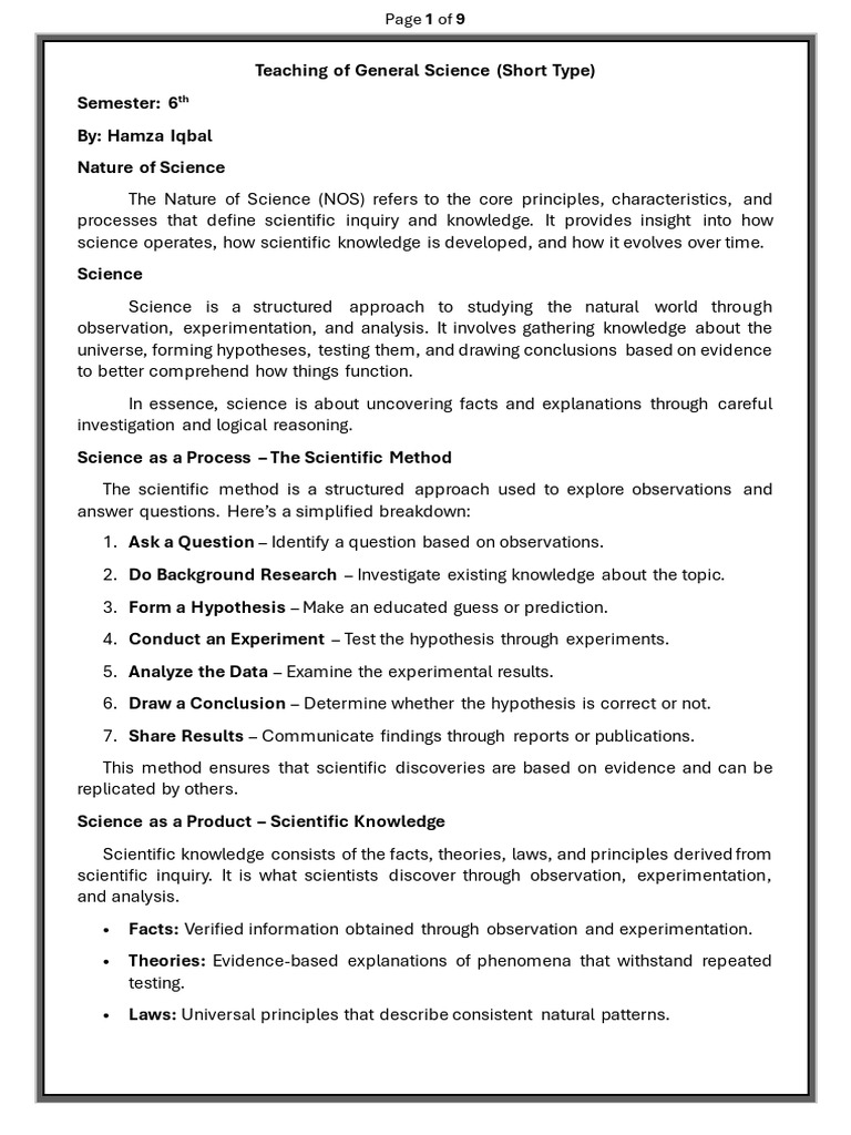 Teaching General Science Methods & Concepts | PDF | Scientific Method ...