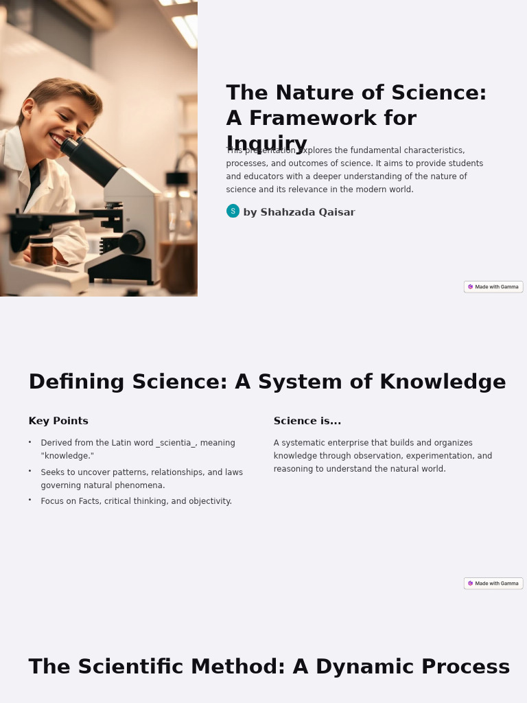 The Nature of Science A Framework For Inquiry | PDF | Science | Scientific Method