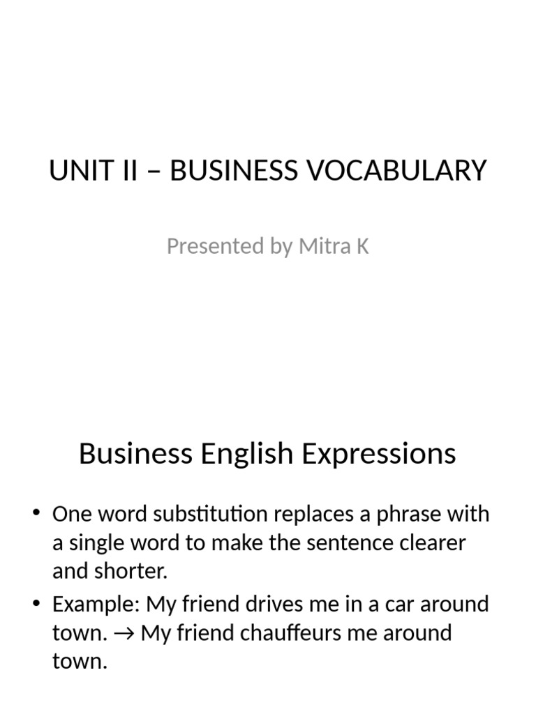 Business Vocabulary | PDF