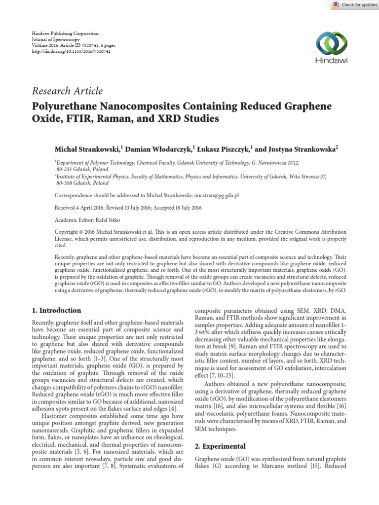 Journal of Spectroscopy - 2016 - Strankowski - Polyurethane ...