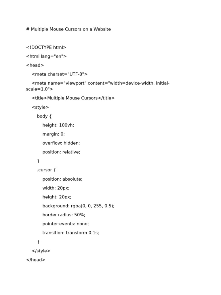 Multiple Mouse Cursors Implementation | PDF