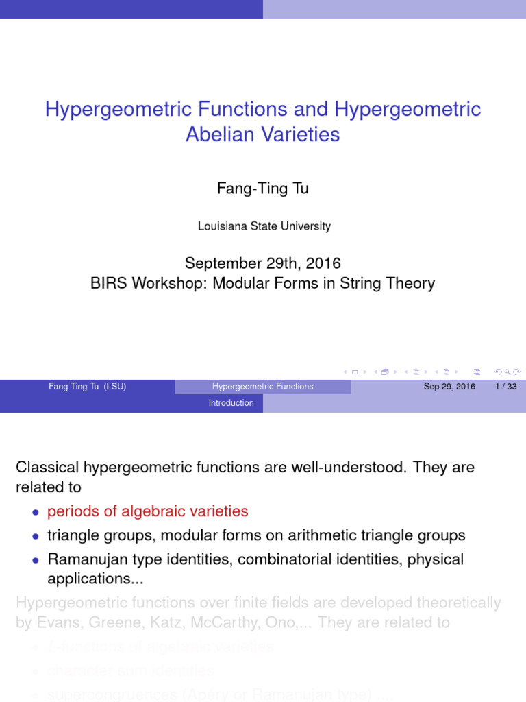 Hypergeometric Functions and Hypergeomet | PDF | Function (Mathematics ...