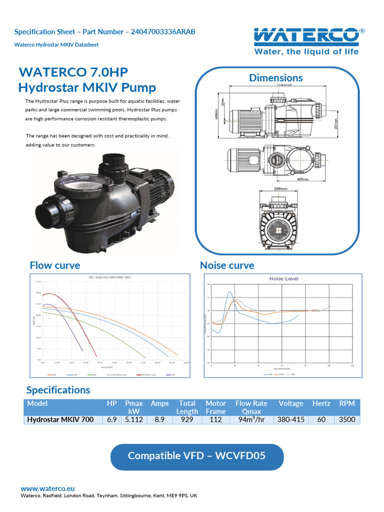Hydrostar MKIV 700 60hZ V1 | PDF
