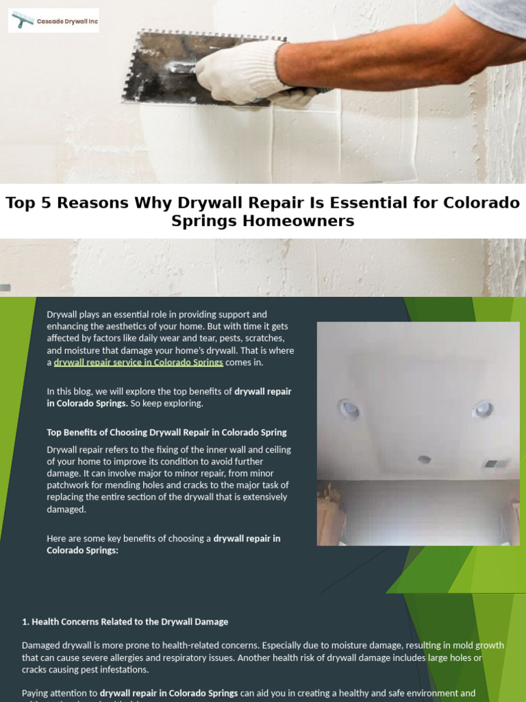 Top 5 Reasons Why Drywall Repair Is Essential For Colorado Springs ...