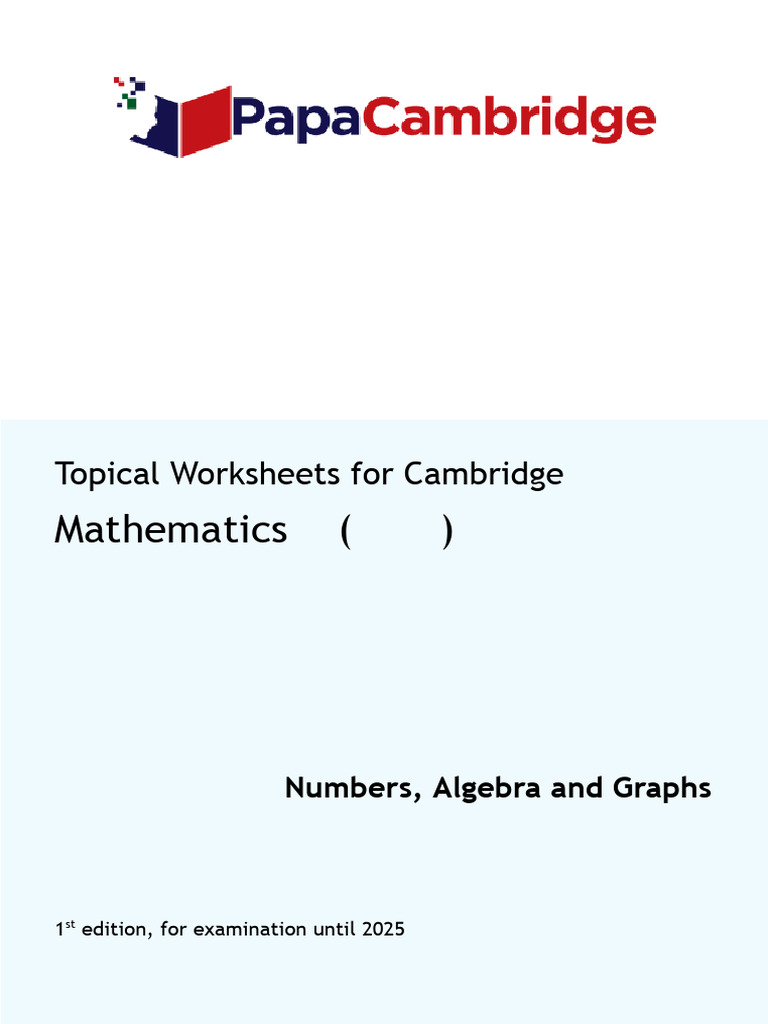 Numbers, Algebra and Graphs | PDF | Elementary Mathematics | Arithmetic