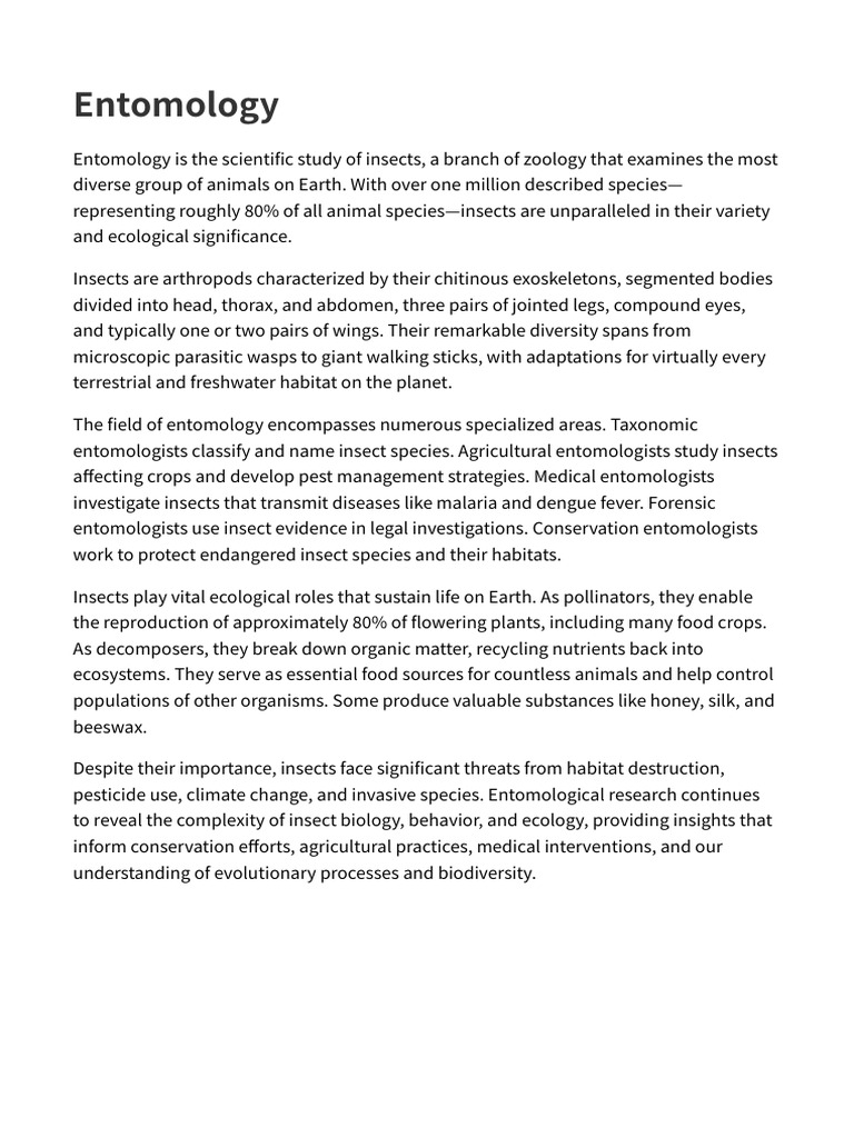 Document8 Entomology | PDF