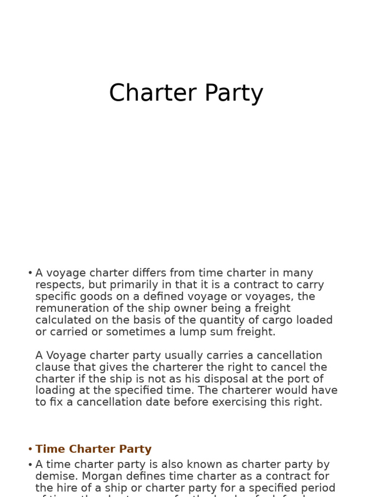 Charter Party | PDF | Common Law | Private Law