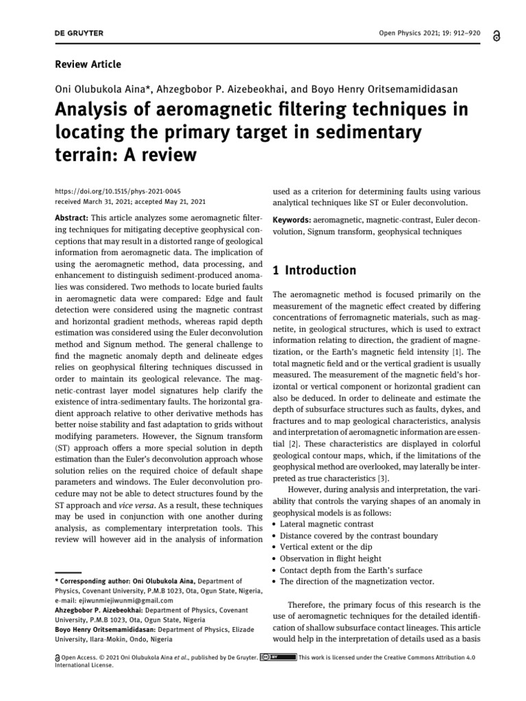 10.1515 - Phys 2021 0045 | PDF | Geophysics | Magnetometer