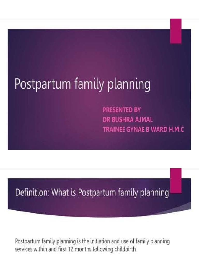 Postpartum Family Planning | PDF