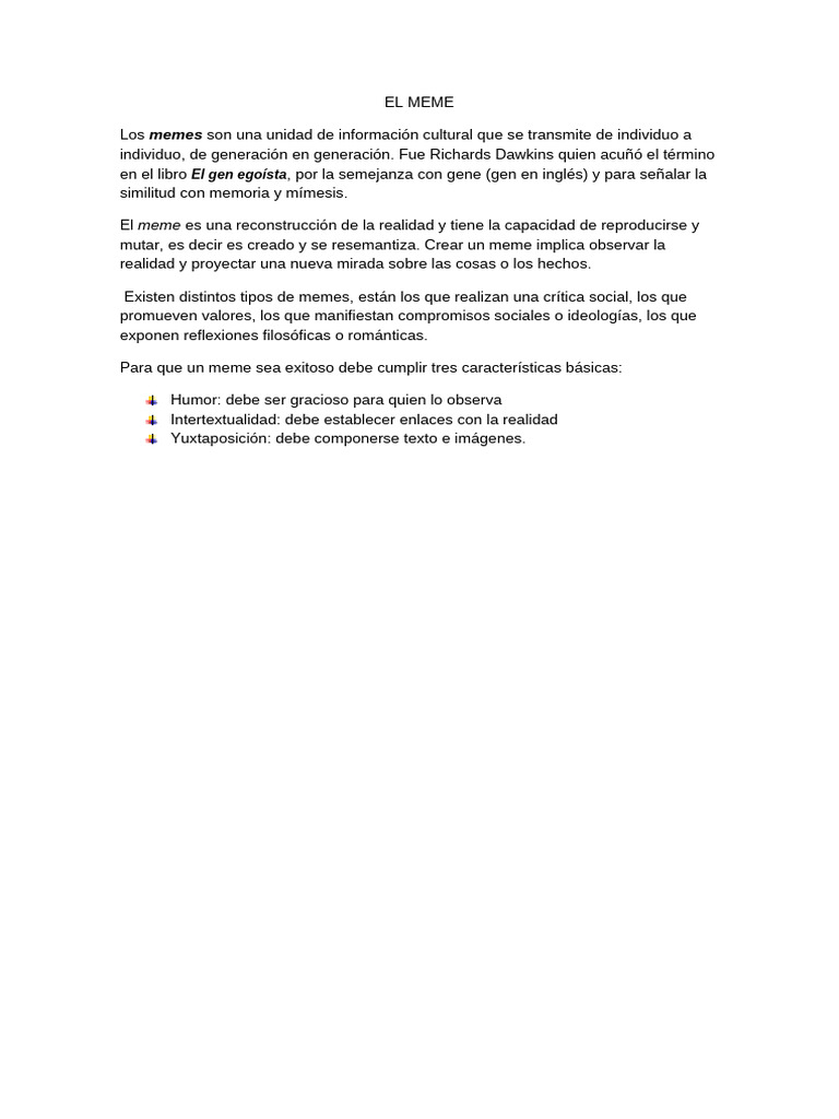 Características y Tipos de Memes | PDF
