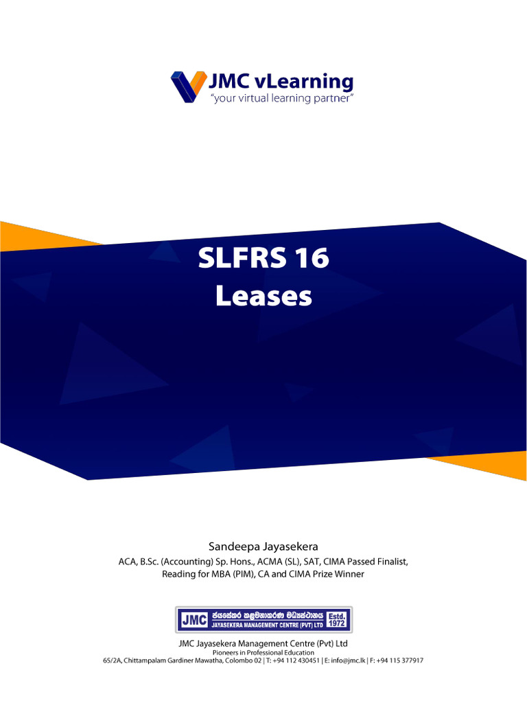 JMC VLearning SLFRS 16-Sandeepa Jayasekera | PDF