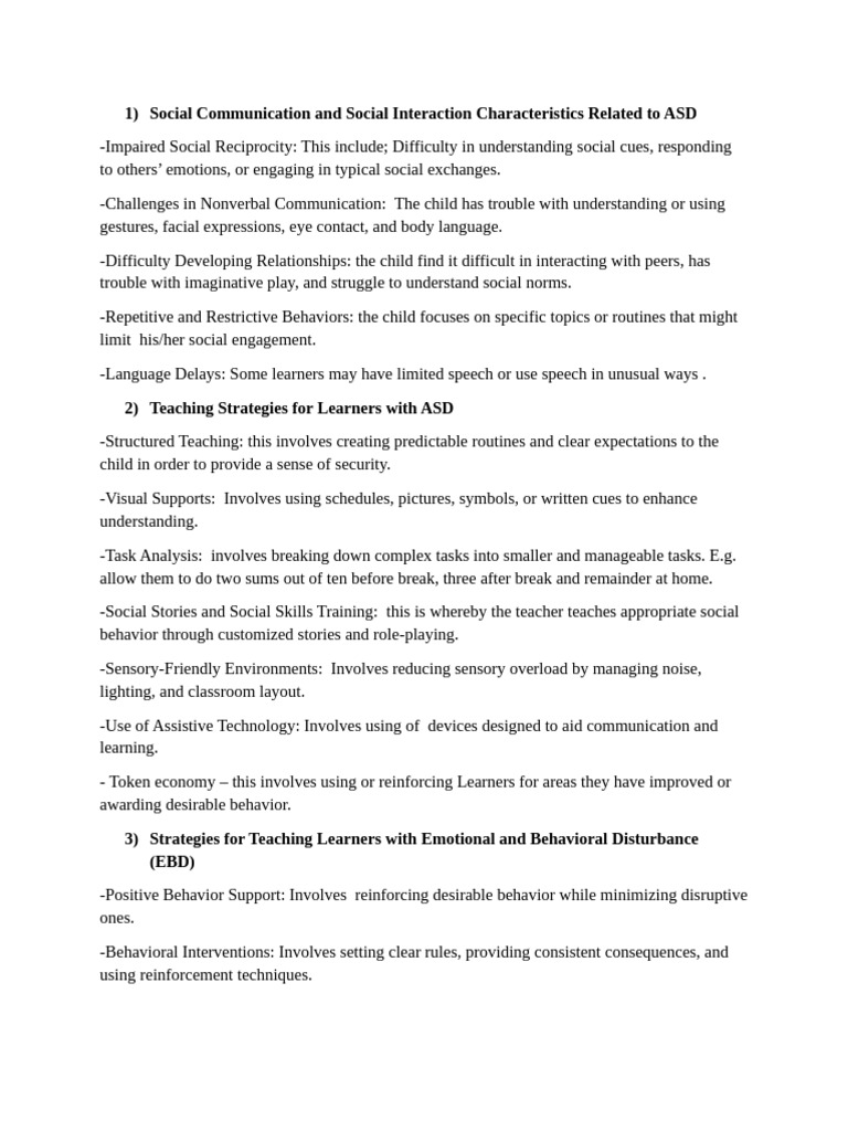 General Strategies For Teaching Learners With Special Needs. | PDF ...