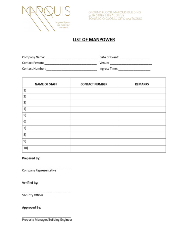 List of Manpower - f589526c C7ae 4b55 A0ae 4fe936fd76b1 | PDF