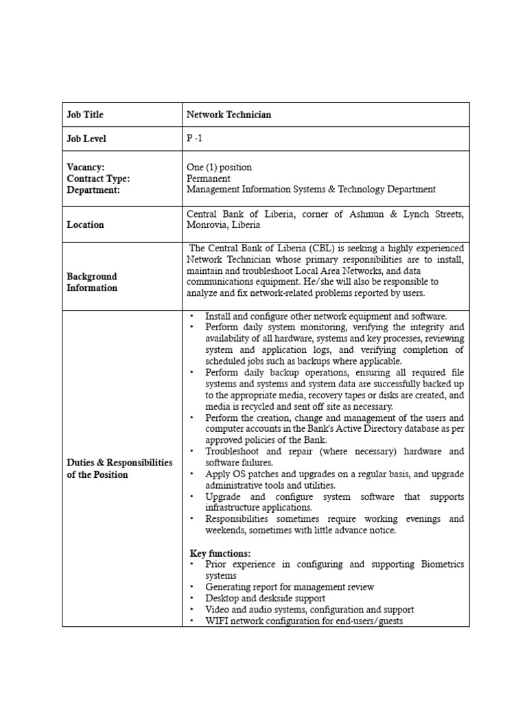 Vacancies Announcement - CBL | PDF | Computer Security | Security